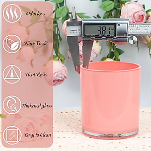 CONNOO 12 Pack 10 OZ Spring Color Glass Candle Jars for Making Candles with Airtight Bamboo Lids Nice Sticky Warning Labels for Candle Making Empty Container Bulk - Dishwasher Safe