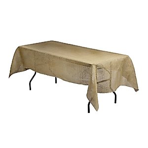 Runner Linens Factory 60x120 Burlap Natural Tablecloth Rectangular (Available Multiple Size)