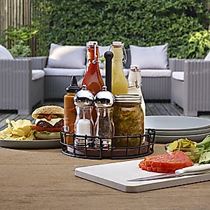 Pfaltzgraff Anvil Cage Condiment Table Caddy, 9.5x9.5x10.25 Inch, Black