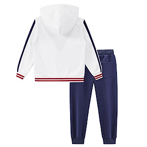 BASICDOT Boys Tracksuit Zip Up Sweat Jacket & Sweatpants Clothing Set 2 Piece Outfits Jogging Set BAS-004-7-8T