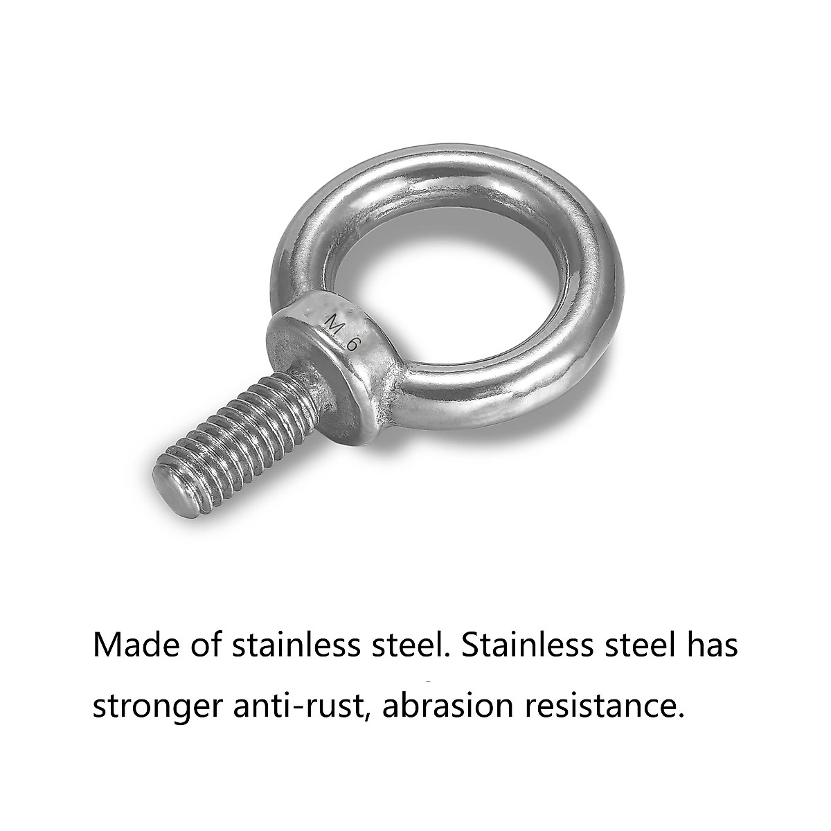 4 Packs Track Mount Tie Down Eyelets, M6 Bolt, Stainless Steel, Hold Your Bungee Cord or Ropes Rowing Inflatable, Kayak Track Accessories(No Track Included)