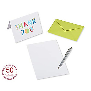 American Greetings Baby Shower Thank You Cards with Envelopes, Baby Icons (50-Count)