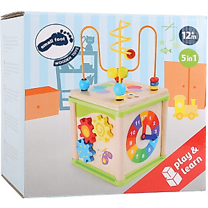 Wooden Activity Cube, Sweet Little Bugs by Small Foot – Classic 5-Sided Interactive Toy with Shape Sorter, Clock & Wheels - Develops Kids Imaginative Play, Coordination, Motor Skills – Age 12+ Months