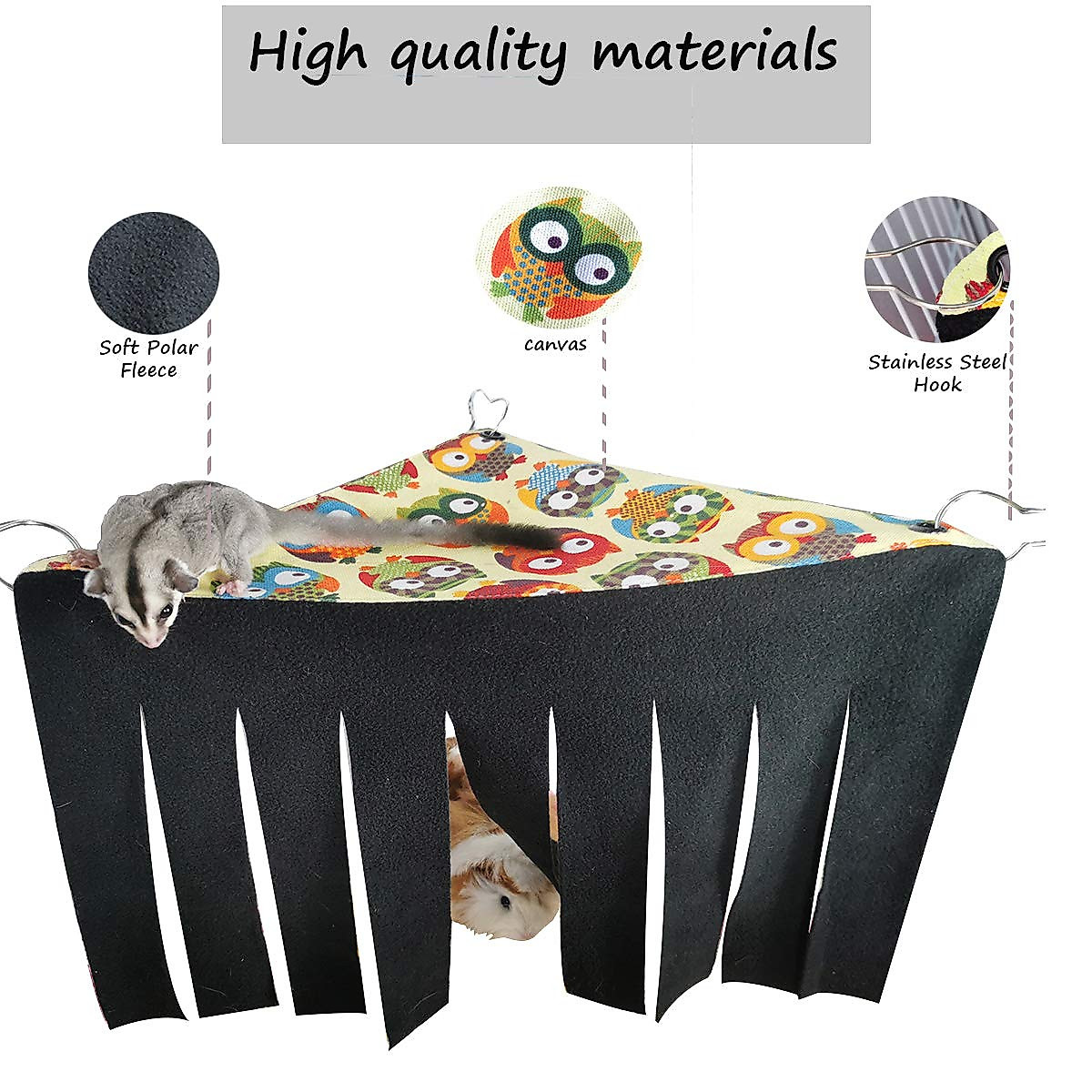 1 Pieces Guinea Pig Hideout Rat Corner Hideaway Peekaboo Toys Cage Accessories Hidden Habitat Tent Toys for Ferrets Chinchillas Sugar Glider Small Pet Animals