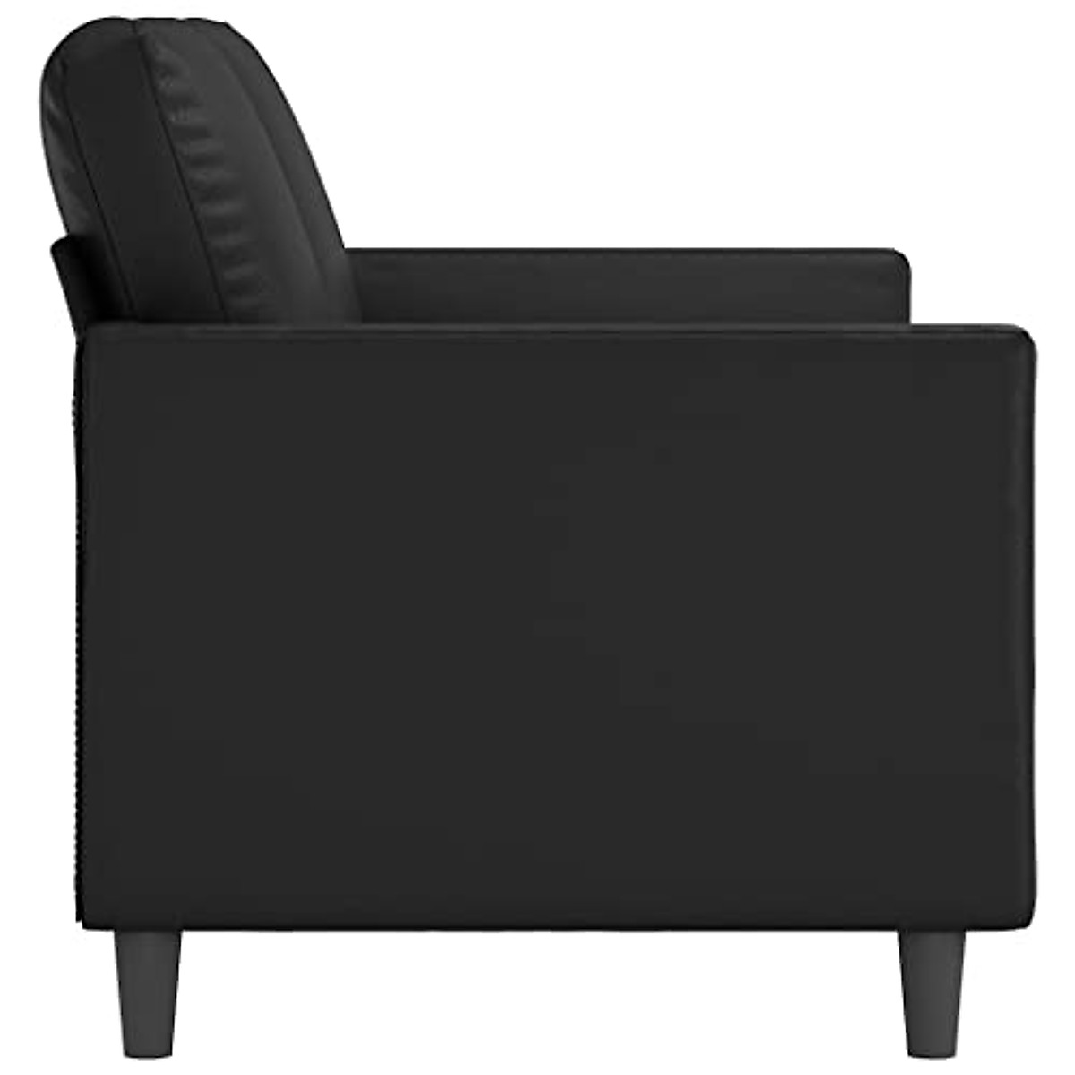 GOLINPEILO Modern Loveseat Sofa Couch 2-Seater Sofa, Small Upholstered Sofa for Bedroom, Apartment, Office,Small Spaces, Black 63"x30.3"x31.5" Faux Leather -AA