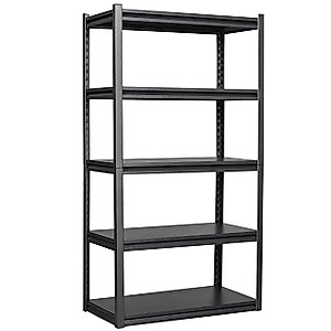 BYNSOE Garage Shelving Heavy Duty Storage Shelves for Garage Storage Rack Adjustable 5 Tier Metal Shelving Basement Garage Storage Shelves (5-Tier)