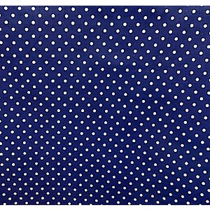Small Polka Dot Poly Cotton White Dots on Navy 58 Inch Fabric by The Yard