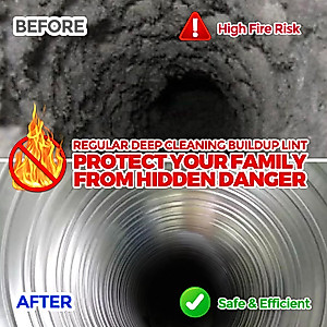 Holikme 30 Feet Dryer Vent Cleaner Kit, Flexible Lint Brush with Drill Attachment, Extends Up to 30 Feet for Easy Cleaning, Synthetic Brush Head, Use with or Without a Power Drill