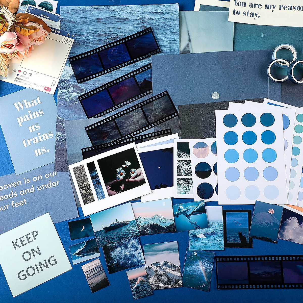 114 Pieces Scrapbooking Materials Scrapbook Supplies Pack for Art Journaling Bullet Junk Journal Planners Art DIY Paper Stickers Washi Tape Craft Kits Notebook Collage Album Aesthetic (Fresh Style)