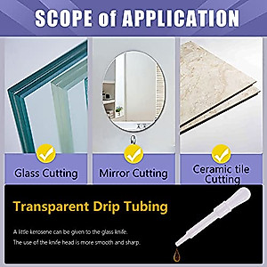 Wokape 11Pcs Glass Cutter Tool Kit, Circular Glass Cutter and Curve Jaw Glass Running Pliers with Rubber Tips, Pencil Oil Feed Carbide Tip Glass Cutter, 2Pcs Blades with Oil Dropper and Screwdrive