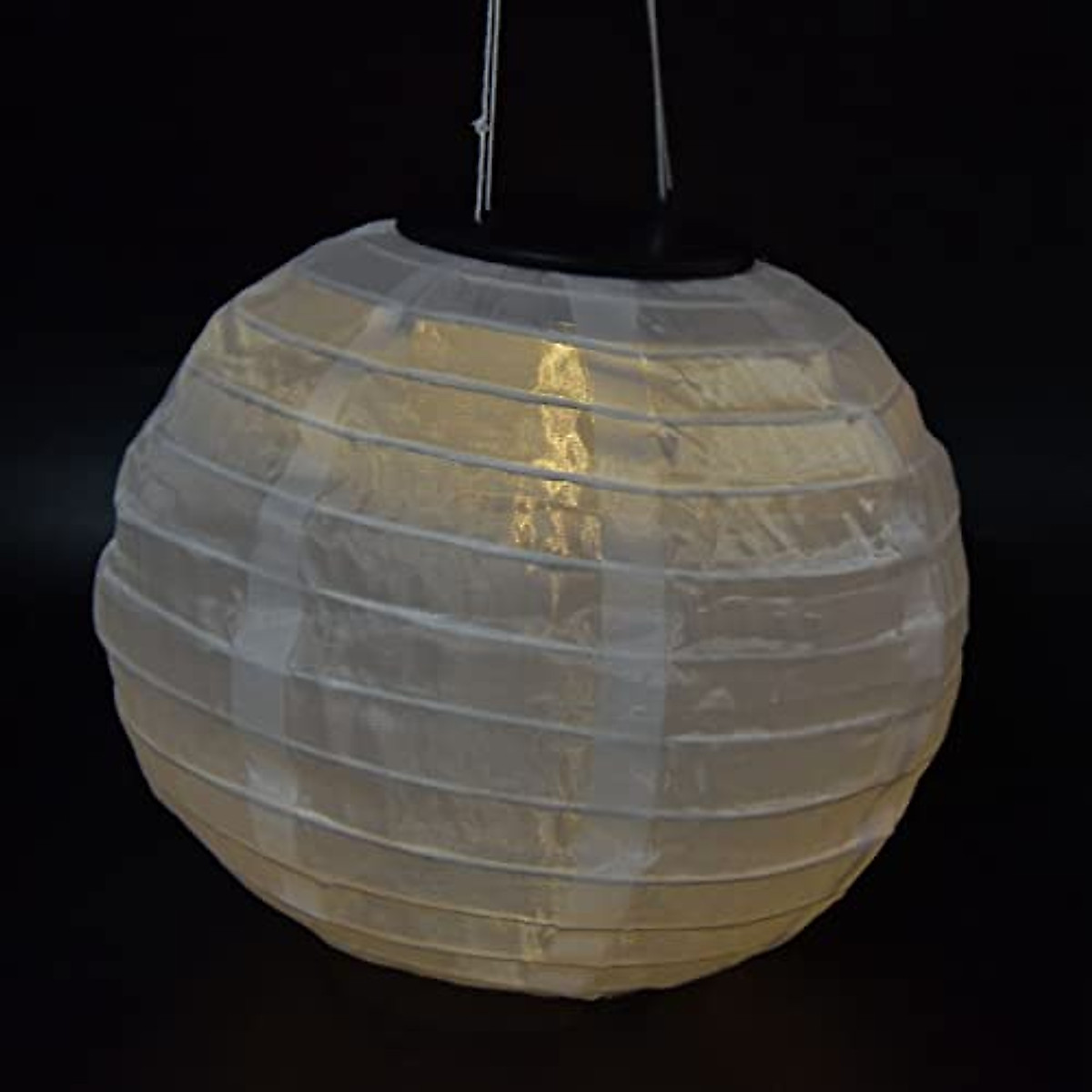 Led Solar Cloth Lantern, Waterproof Led Solar Cloth Chinese Lamp Outdoor Wedding Party Garden Hook Lamp(Warm Light)