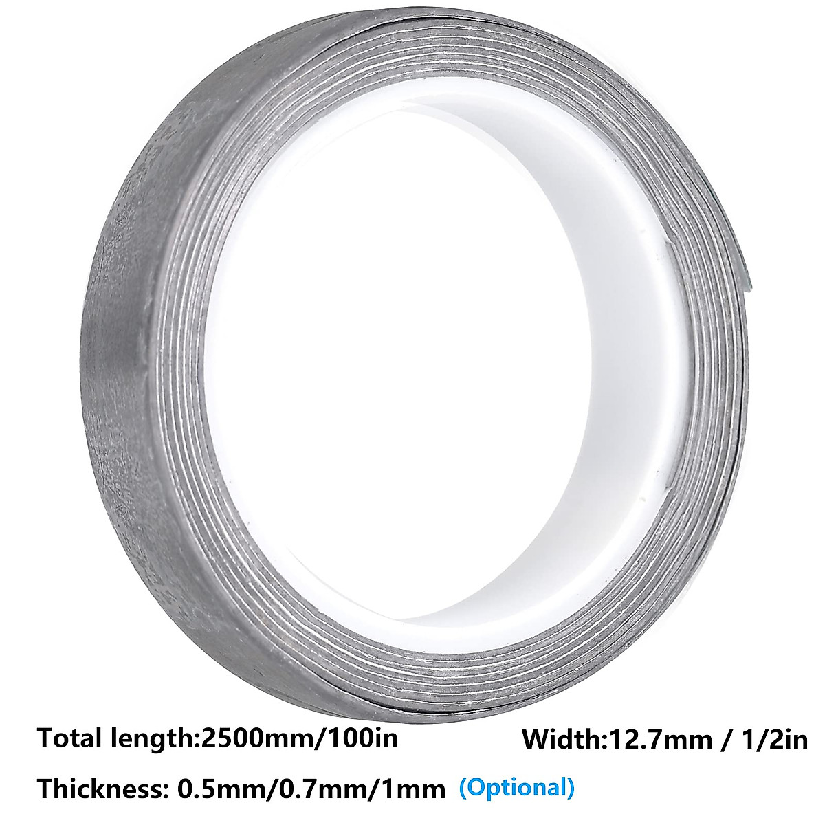 Surtiycrii W 1/2'' x L 100'' Density Lead Tape Self-Adhesion for Golf Wood Iron Putter Wedge Clubs Head Tennis Pickleball Paddles Racket 100% Lead Material (Thickness: 0.02"/0.5mm)