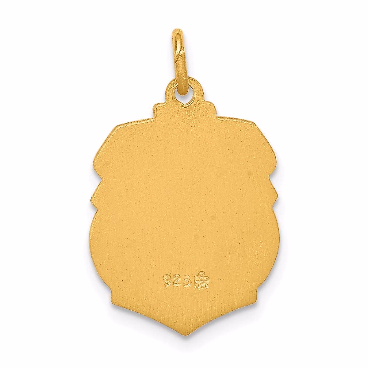 Sonia Jewels 24k Gold-plated 925 Sterling Silver Catholic Patron Saint Michael Badge Pendant Charm Medal - 22mm x 15mm