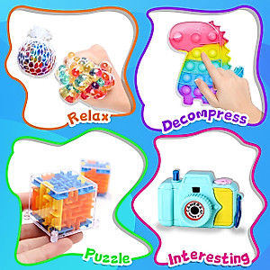 200 pcs Party Favors for Kids, Fidget Toys Pack, Stocking Stuffers, Easter Basket Stuffers, Birthday Gift Toys, Prize Box Toys, Treasure Box Birthday Party, Goodie Bag Stuffers, Carnival Prizes, Pinata Filler Stuffers Toys for Classroom, Assortment Party