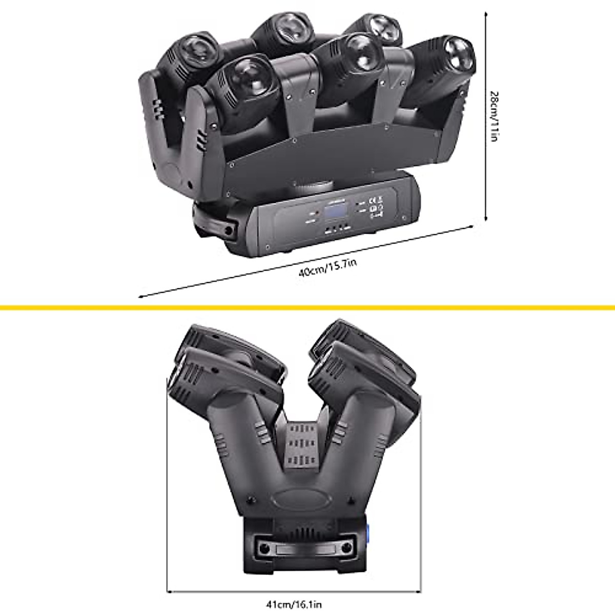 Moving Head Light, LED RGBW Portable Stage Light, Strobe Party Beam DJ Lighting, 6 LEDs Heads X 10W RGB Stage Lighs, DMX Control Effect Stage Lamp, for Wedding Disco Dj Party Light