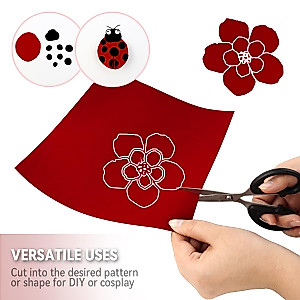 10 PCS Self Adhesive Felt Sheets, 8.3" x 11.8" Velvet Flock Backing Paper Liner Felt Wallpaper for Jewelry Drawer Craft Box Felt Liner (Red)