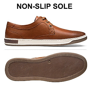 Jousen Men's Casual Shoes Memory Foam Mens Fashion Sneakers 3 Eyelets Business Dress Sneaker (A81Q06 Yellow Brown 14)