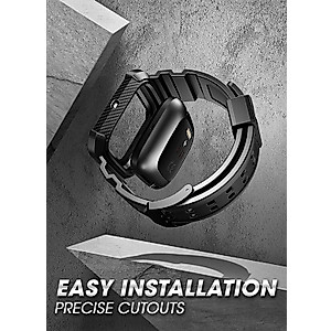 SUPCASE Unicorn Beetle Pro Watch Bands for Fitbit Versa 2, Protective Replacement Wristband Case Band for Fitbit Versa 2 (Black)