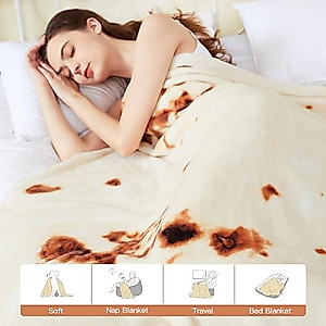 Admitrack Tortilla Wrap Blanket,Burritos Round Wrap Blanket,Funny Food Round Blanket,Novelty Burritos Throw Blanket for Adults&Kids (Double Sided)