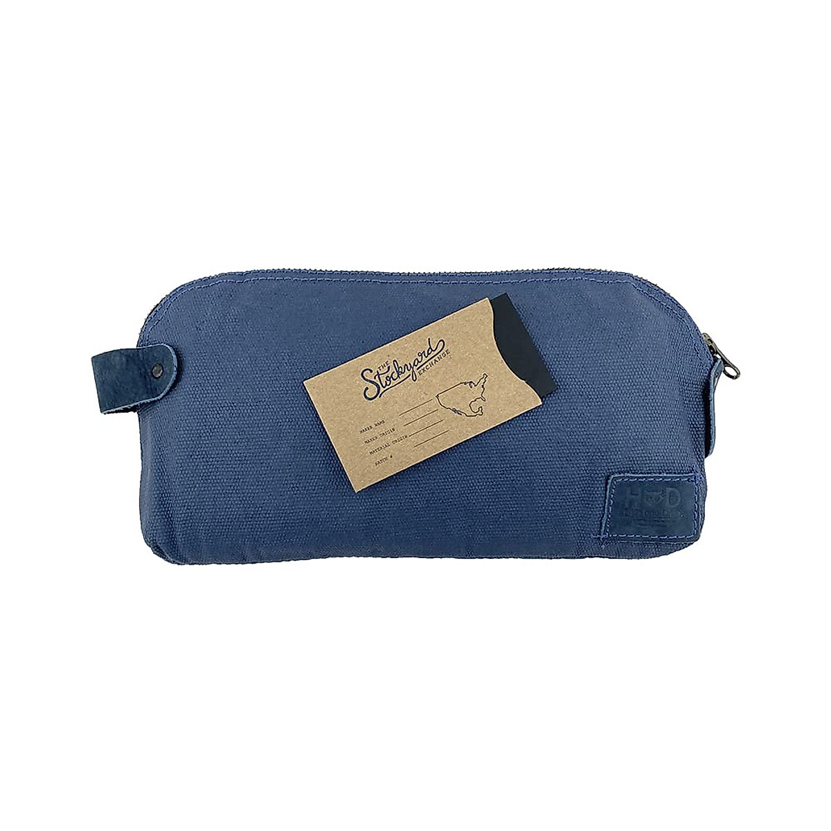 Hide & Drink, Large All Purpose Dopp Kit Utility Bag, Waxed Canvas, Handmade, Blue Mar