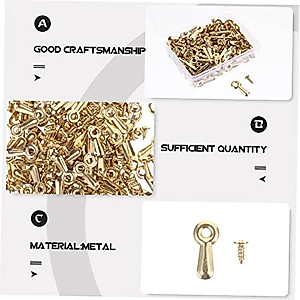 160pcs Photo Frame Turnbuckle Sawtooth Hangers Picture Clips Floater Frames Arts and Crafts Kit Picture Frame Hardware Backing Clips Metal Photo Frame Buckle to Rotate Repair