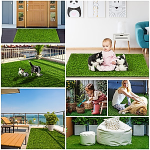 CooZero Artificial Grass, Professional Dog Grass Mat, Potty Training Rug and Replacement Artificial Grass Turf, Large Turf Outdoor Rug Patio Lawn Decoration, Easy to Clean with Drainage Holes