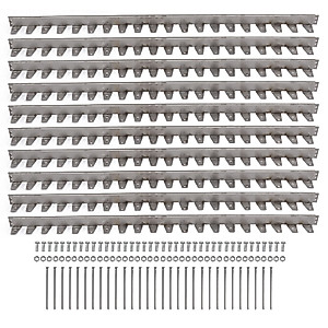 Garden Edging Border, Exquisite Workmanship 10Pcs Beautiful Appearance Stainless Steel Landscape Edging Border for Villa for Flower (50mm*50mm*1.0mm)