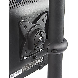 Dual Monitor Desk Stand for (2) 13” to 27” Screens, Countertop Display for Flat Screen Monitors, VESA 100x100, Steel (Black)