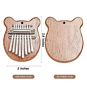 VIVP 8 Keys Mini Kalimba Thumb Piano Solid Wood Finger Piano Portable Marimba Musical Handmade Instruments Professional Mbira with Lanyard Good Accessory Pendant Gift Easy to Learn Christmas Gifts
