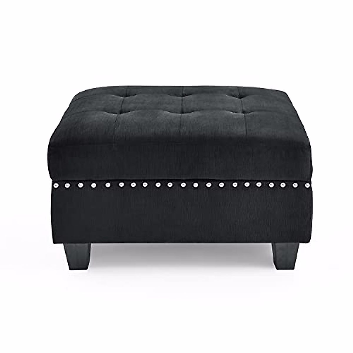 Melpomene 142'' U-Shape Velvet Sectional Sofa Couch，DIY Combination Includes 7 Single Chair 4 Corner and 1 Ottoman, Living Room Furniture Set for Villa & House,Black