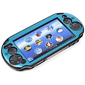 COSMOS Light Blue Aluminum Metallic Protection Hard Case Cover Compatible with PS VITA 2000 (NOT for vita 1000 Series)