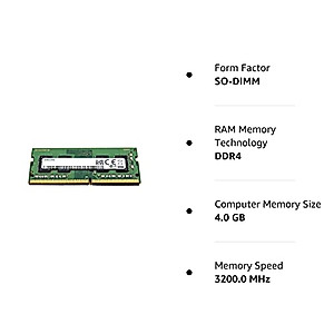 Samsung 4GB DDR4 SODIMM RAM Module 3200MHz 1Rx16 PC4-3200AA 260-Pin SDRAM Laptop Memory M471A5244CB0-CWE