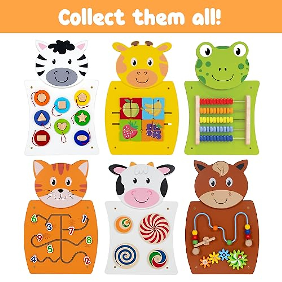 SPARK & WOW Frog Activity Wall Panel - Ages 18m+ - Montessori Sensory Wall Toy - Abacus Activity - Busy Board - Toddler Room Décor