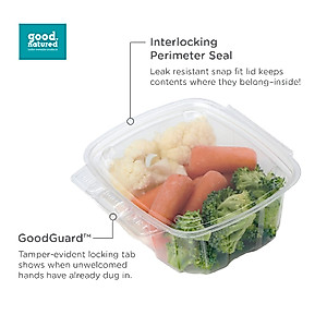 GoodGuard® Pack of 260-16 oz. Multi-Purpose Clamshell Tamper Evident Food Packaging, Crystal Clear - Food Storage Container with Lids