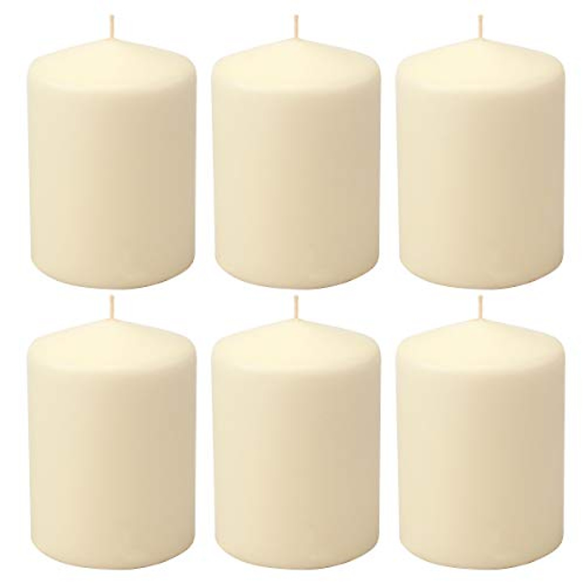 Stonebriar Long Burning Tea Light Candles, 6 to 7 Hour Extended Burn Time, White, Unscented, Bulk 200-Pack (SM-TL200) & 35 Hour Long Burning Unscented Pillar Candles, 3x4, Ivory