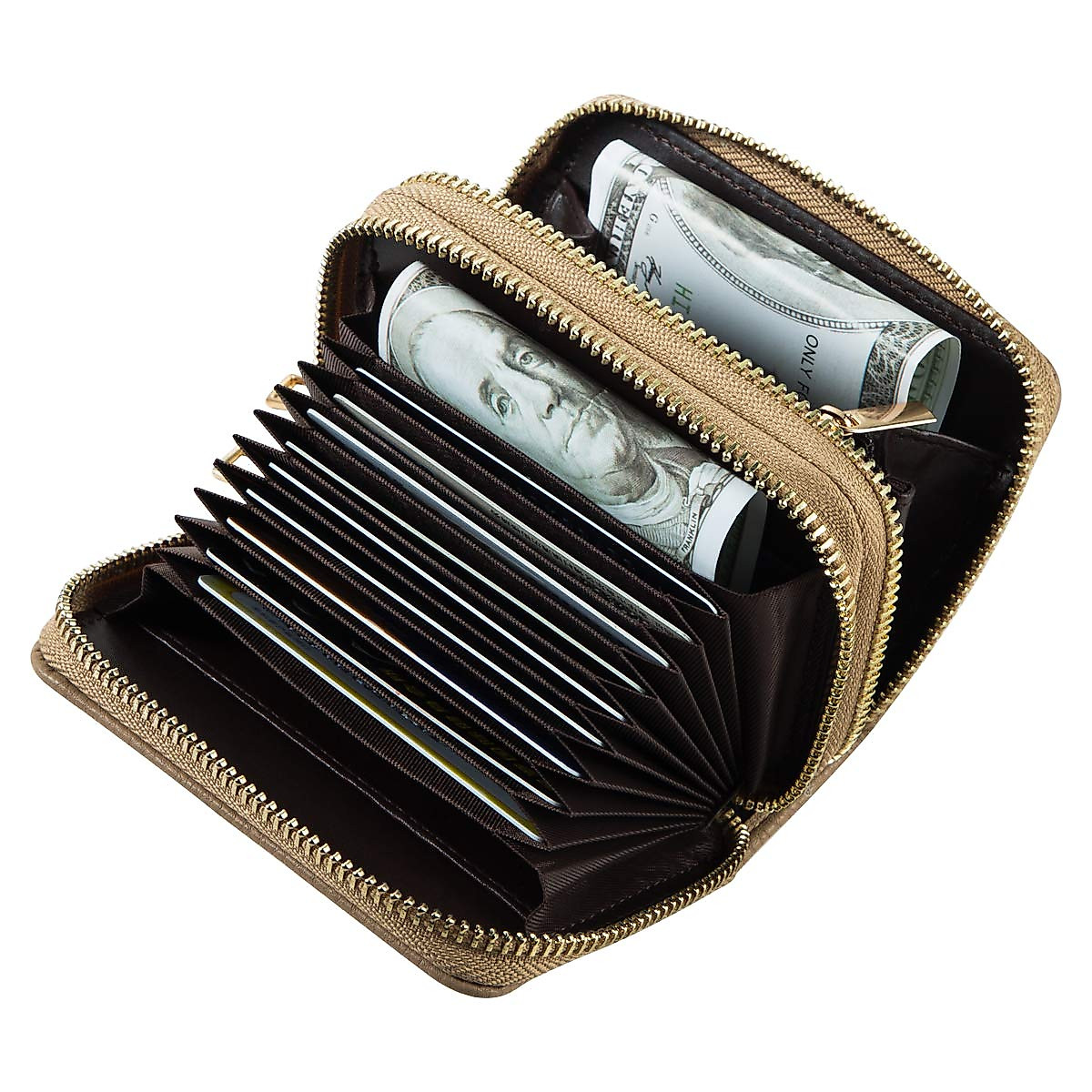 Heaye Card Case Women Wallet RFID with ID Window Zipper Small (Grey)