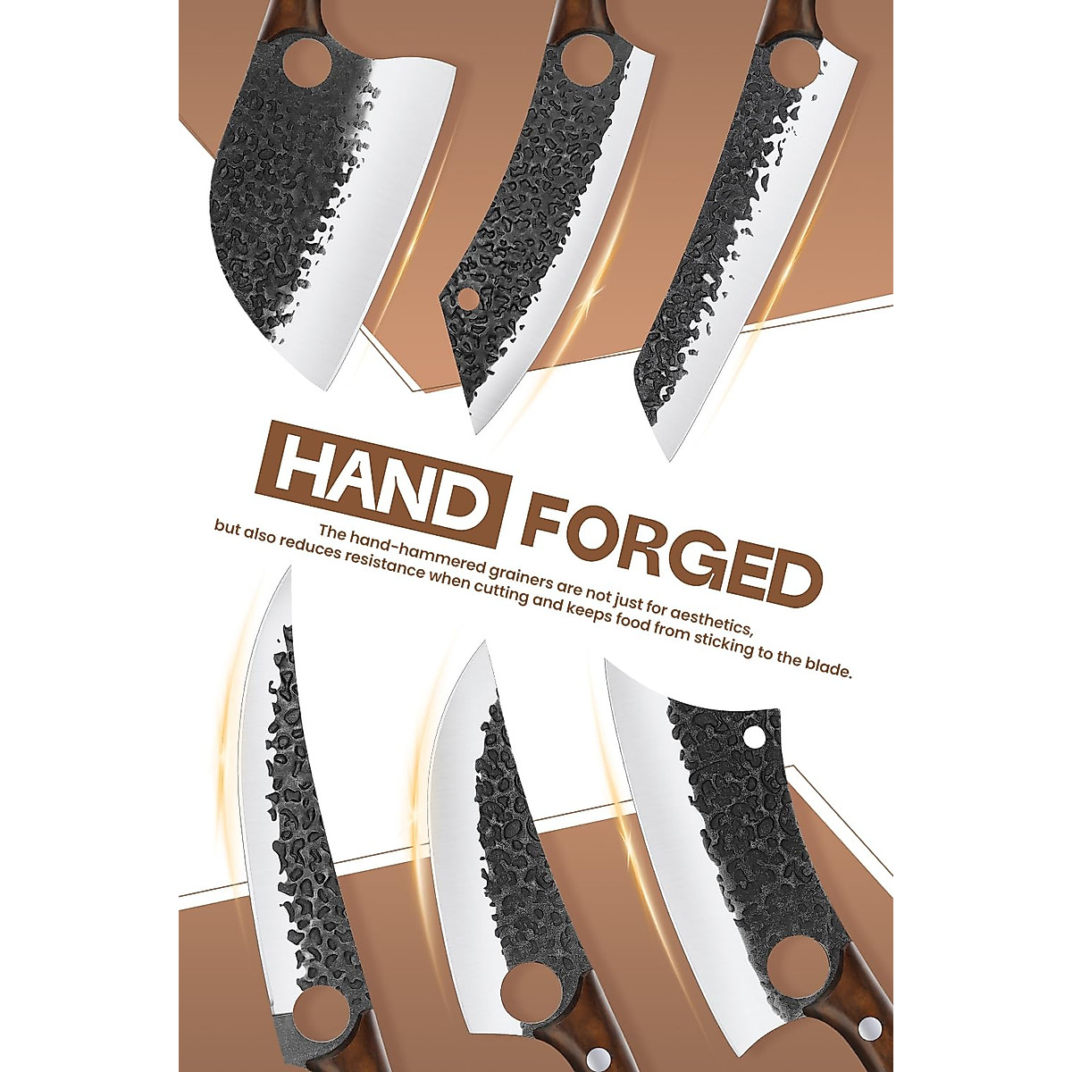 Purple Dragon 12pcs Chef Knife Set, High Carbon Steel Hand Forged Meat Boning Carving Cleaver Knife with Accessories for Kitchen, BBQ Camping Knives Set with Leather Bag