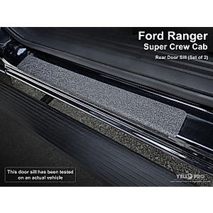 Custom Fit Door Sill Entry Protector Kit for Ford Ranger Super CrewCab, CrewCab - 2019 2020 2021 2022 - Edge Guard Cover Anti Scratch Paint Protection Threshold Scuff Shield (Full Set)