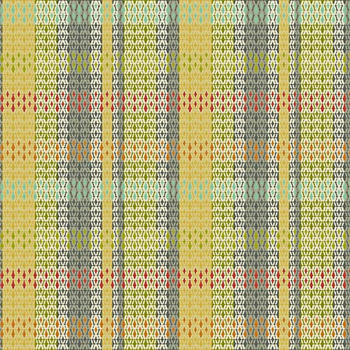 Stitch & Sparkles Cotton Duck 45" Plaid Papaya Color Sewing Fabric by The Yard
