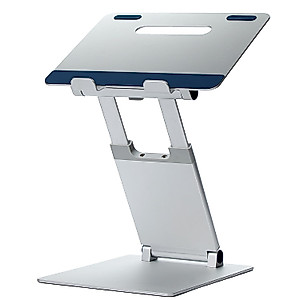 POUT - Eyes 3 Lift — Ergonomic Laptop Stand for Desk, Adjustable Height 2" to 20" — Laptop Riser Portable Laptop Stand for Laptop — Standing Desk Converter for MacBook 10"-17" Laptops (Gray)