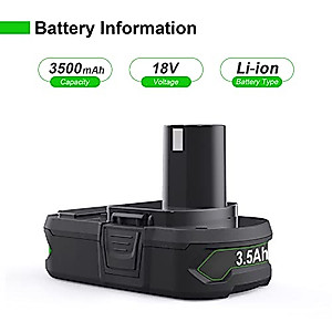 Bonadget 2Pack 18V 3.5Ah Replacement for Ryobi 18V Lithium Battery One Plus P102 P103 P104 P105 P107 P108 P109 Cordless Tools
