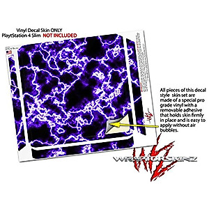 Vinyl Decal Skin Wrap compatible with Sony PlayStation 4 Slim Console Electrify Purple (PS4 NOT INCLUDED)
