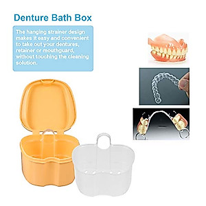 Healifty 12pcs Dental Home False Guard with Bath Denture Strainer Holder Guard, brace Travel Brush Basket Storage Mouthguard Container Rinsing Accessories Travel, Outdoor Denture, for Teeth