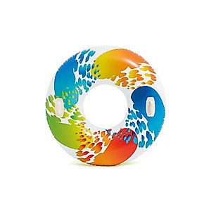 Intex 58202EP Inflatable 47 Inch Colorful Adult Whirl Tube Swimming Pool Raft Float w/Carry Handles and Repair Kit, Color and Style May Vary (2 Pack)