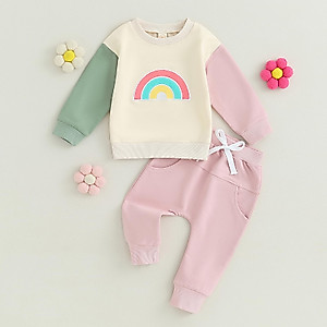 Thorn Tree Newborn Baby Girls Clothes Cotton Suit Cute Baby Kid Infant Toddler Play Wear Rainbow Outfits