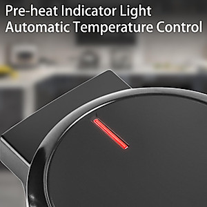 UVFAST Mini Waffle Maker, Small Waffle Irons Non-stick, Breakfast Belgian Waffles, Mini Waffle Iron Make Waffles in Minutes, Portable Pancake Maker Machine for Kid, Easy to Clean, 5 Inches Wide, Black