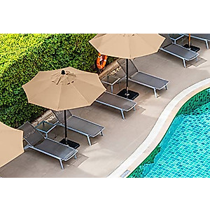 MASTERCANOPY Patio Umbrella 10 ft Replacement Canopy for 8 Ribs-Beige