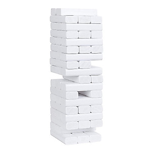 WE Games Wooden Block Stacking Party Game for Adults, Tumble Tower Wedding Guest Book Alternative, Tabletop Games, Includes Storage Case, 12 inches