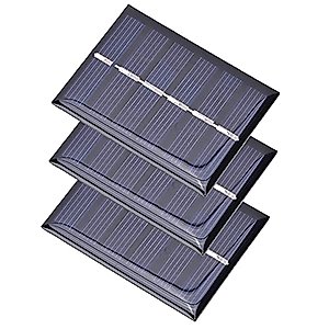 3Pcs 100MA 0.3W 3V Small Solar Panel, 2.6x1.9 Inch Portable Polysilicon Solar Panel Charging Power Board Charger for Small Power Appliances