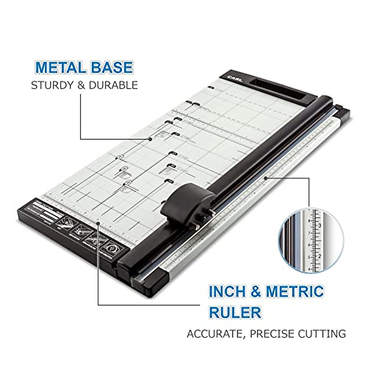Carl 18 inch DC-2A3N Premium Rotary Paper Trimmer, Metal Base, 15 Sheet Cutting Capacity.